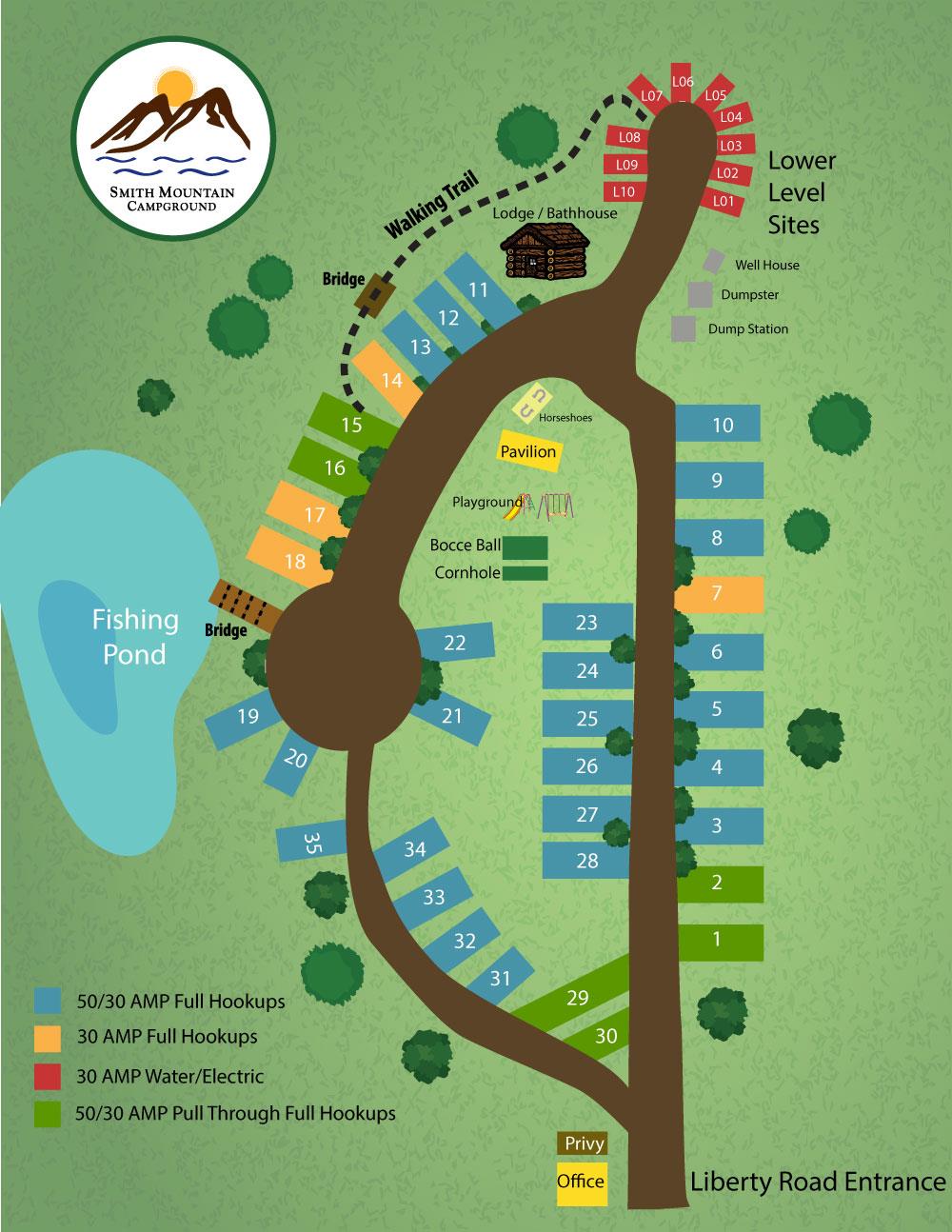 Smith Mountain Campground - Campground Map Smith Mountain Campground - Campground Map